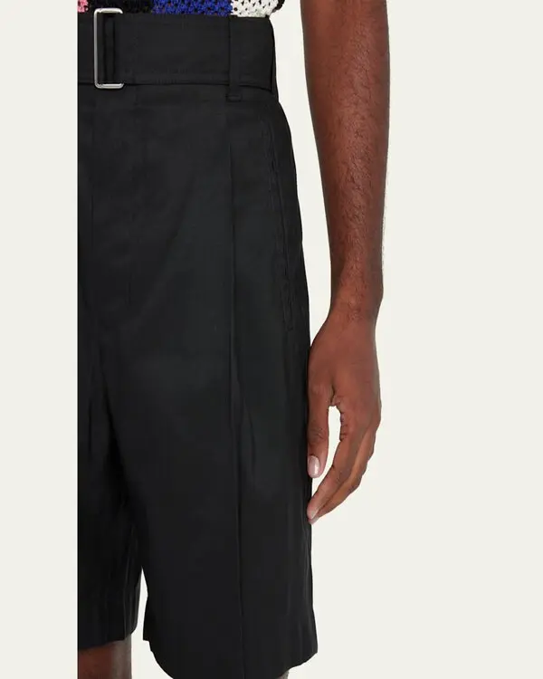 3.1 Phillip Lim Pleated Tailored Shorts With Self-belt - Black