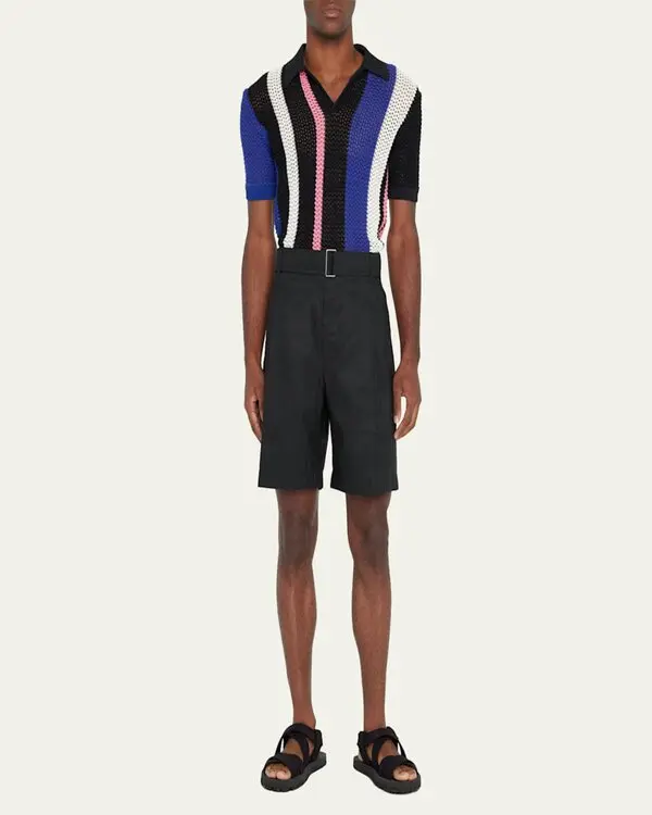 3.1 Phillip Lim Pleated Tailored Shorts With Self-belt - Black