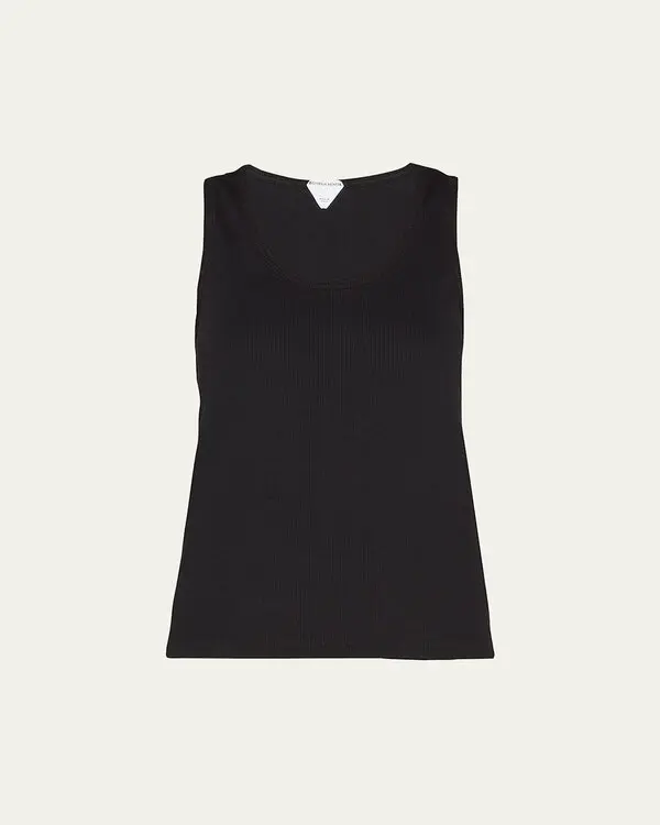 Bottega Veneta Dry Stretch Cotton Ribbed Tank Top - Nero