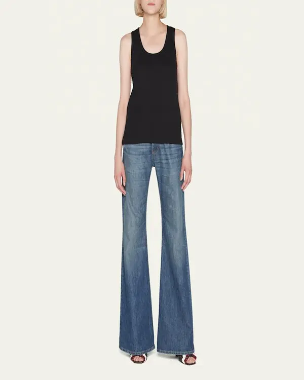 Bottega Veneta Dry Stretch Cotton Ribbed Tank Top - Nero
