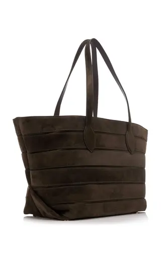 Khaite Florence Striped Suede Tote Bag