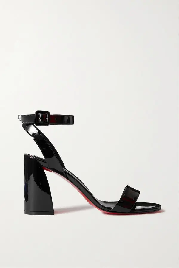 CHRISTIAN LOUBOUTIN Miss Sabina 85 Patent-leather Sandals - Black