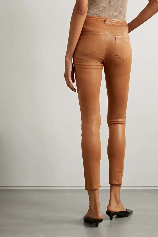 L'Agence Jyothi Coated High-rise Skinny Jeans