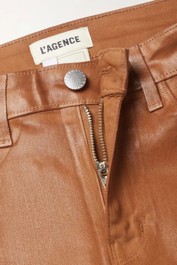 L'Agence Jyothi Coated High-rise Skinny Jeans