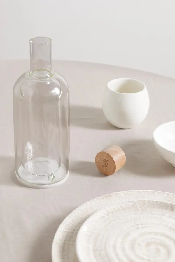Brunello Cucinelli Glass And Walnut Wood Bottle