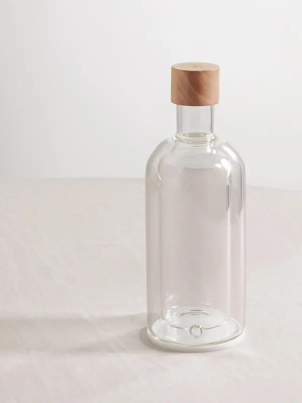 Brunello Cucinelli Glass And Walnut Wood Bottle - Neutrals