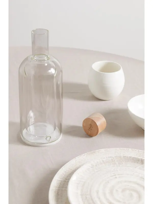 Brunello Cucinelli Glass And Walnut Wood Bottle