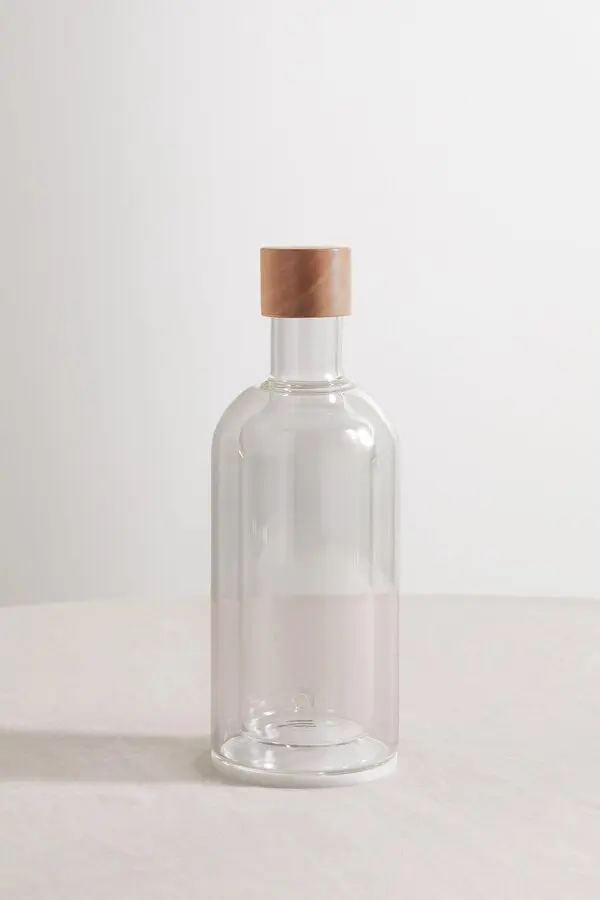 Brunello Cucinelli Glass And Walnut Wood Bottle