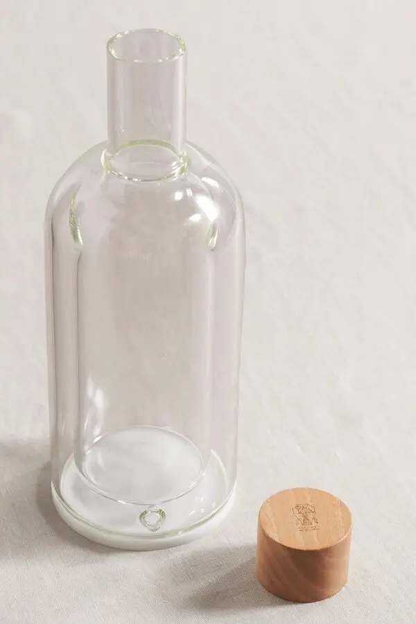 Brunello Cucinelli Glass And Walnut Wood Bottle