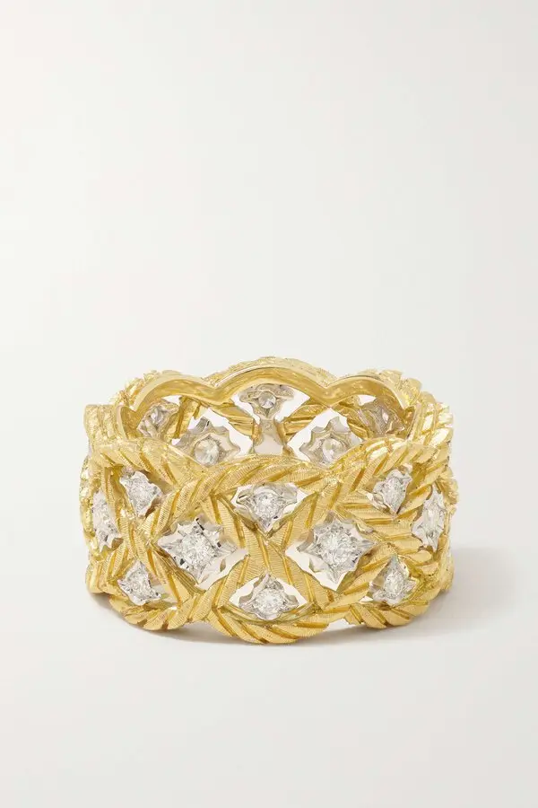 Buccellati Etoilée 18-karat Yellow And White Diamond Ring
