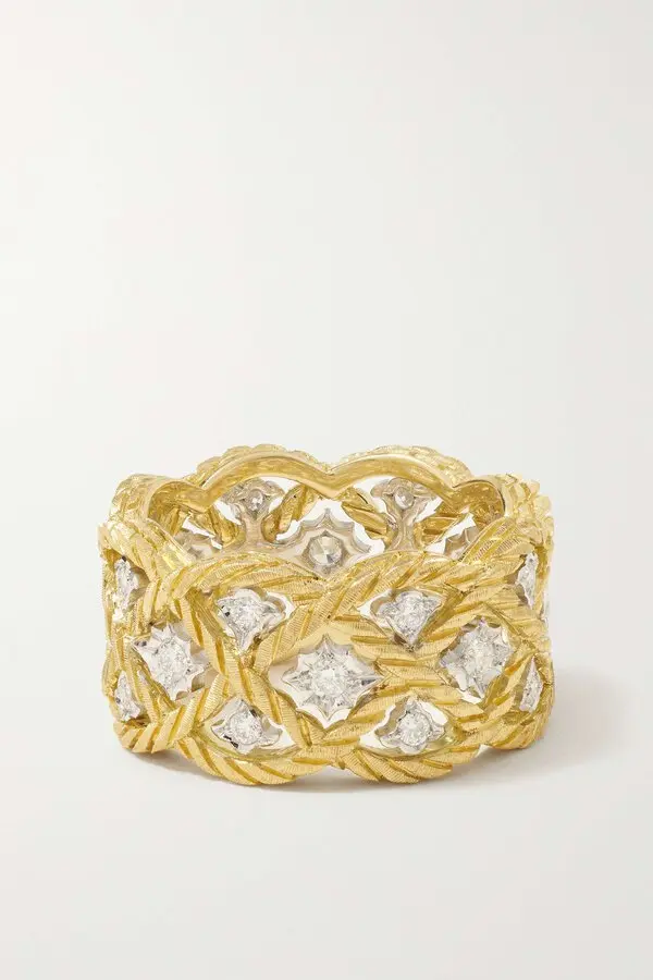 Buccellati Etoilée 18-karat Yellow And White Diamond Ring