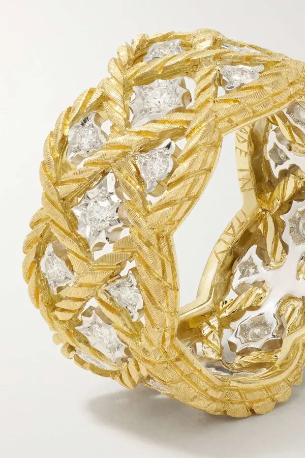 Buccellati Etoilée 18-karat Yellow And White Diamond Ring