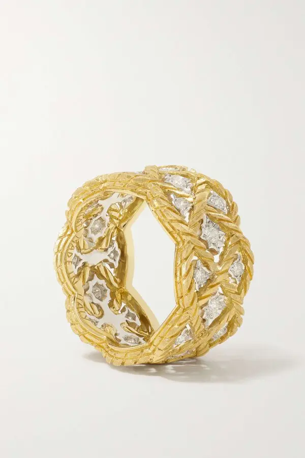 Buccellati Etoilée 18-karat Yellow And White Diamond Ring