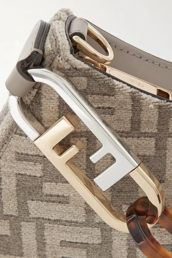 Fendi O'lock Swing Logo-jacquard Chenille Shoulder Bag