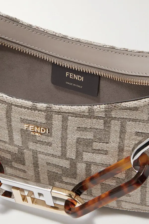 Fendi O'lock Swing Logo-jacquard Chenille Shoulder Bag