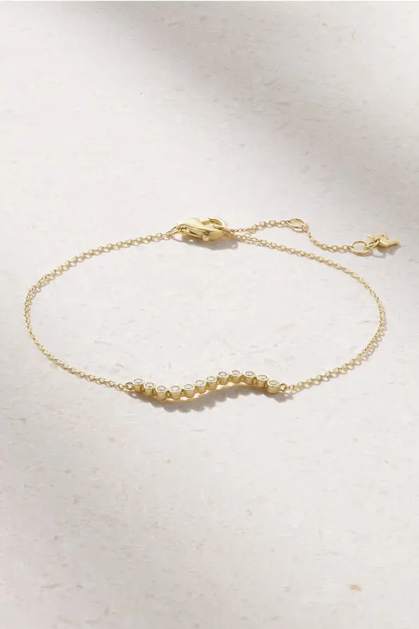 Mateo Wave 14-karat Diamond Bracelet - Gold