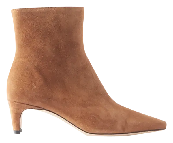 Staud Wally Suede Ankle Boots - Brown