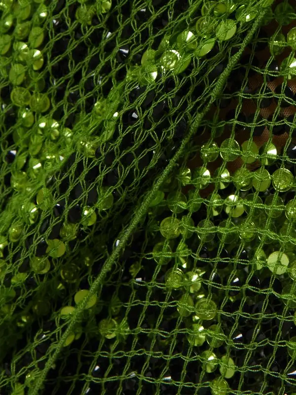 Attico Magnolia Cutout Sequined Mesh Dress In Green - 80% Off | Editorialist