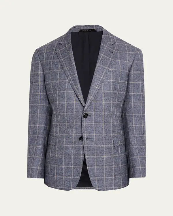 Giorgio Armani Windowpane Sport Coat - Grey