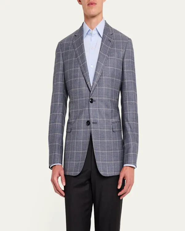 Giorgio Armani Windowpane Sport Coat - Grey