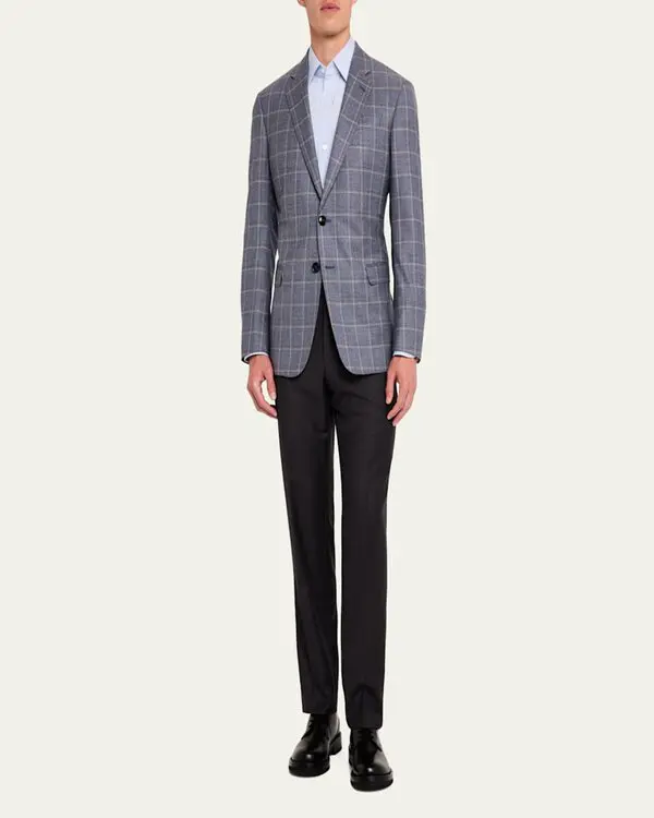 Giorgio Armani Windowpane Sport Coat - Grey