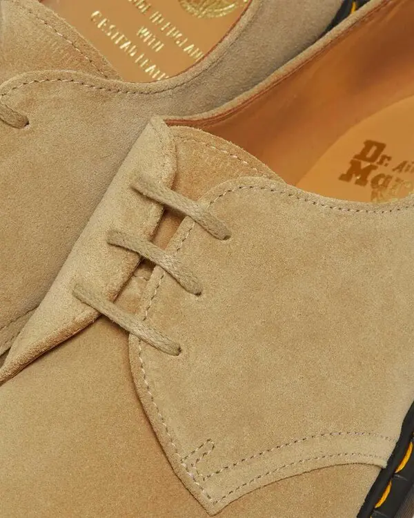 Dr. Martens 1461 Made In England Buck Suede Oxfords - Cream
