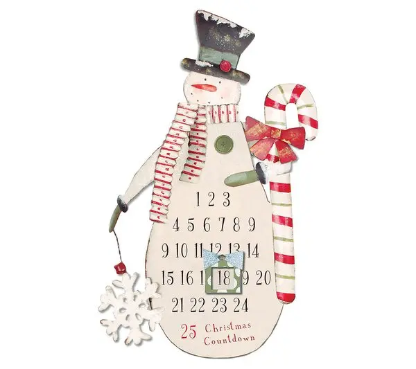 SUNSET VISTA DESIGNS Snowman Magnet Christmas C Ountdown - One-color