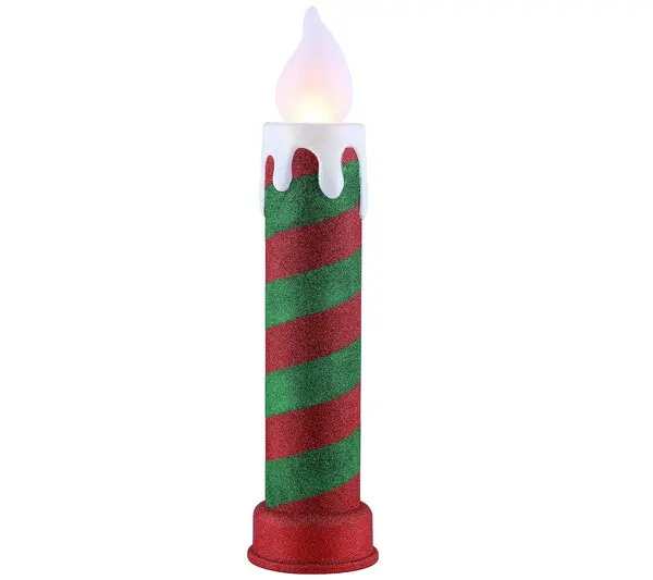 MR. CHRISTMAS 24' Blow Mold Stripe Candle Red /green - One-color