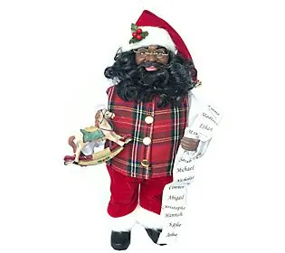 SANTA'S WORKSHOP 15' Black Santa With Horse - One-color