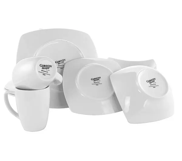 Gibson Zen Buffetware 16-piece Square Dinnerwar E Set