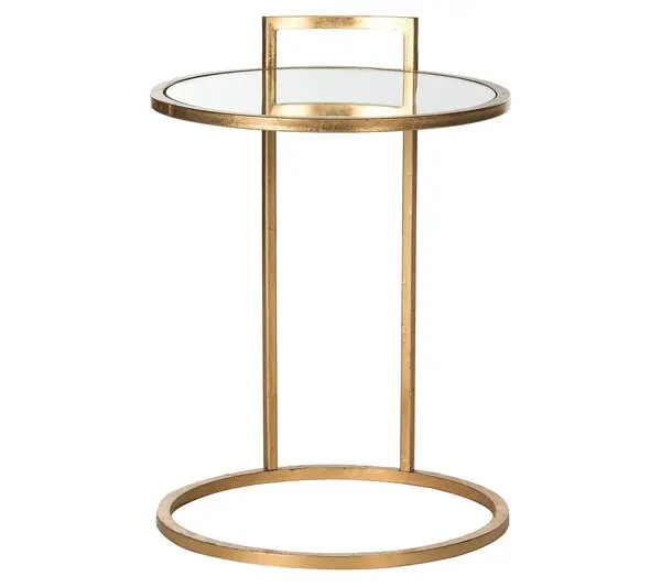 SAFAVIEH Calvin Round Gold Leaf End Table - One-color