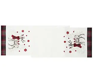 C&F HOME 13' X 72' Frosty Deer Table Runner - One-color