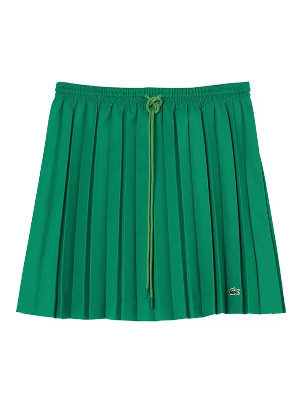 Lacoste Women’s Live Heritage Short Pleated Drawstring Skirt
