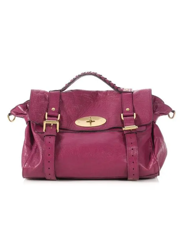 Mulberry Alexa Soft Plum Purple Buffalo Leather Messenger Bag