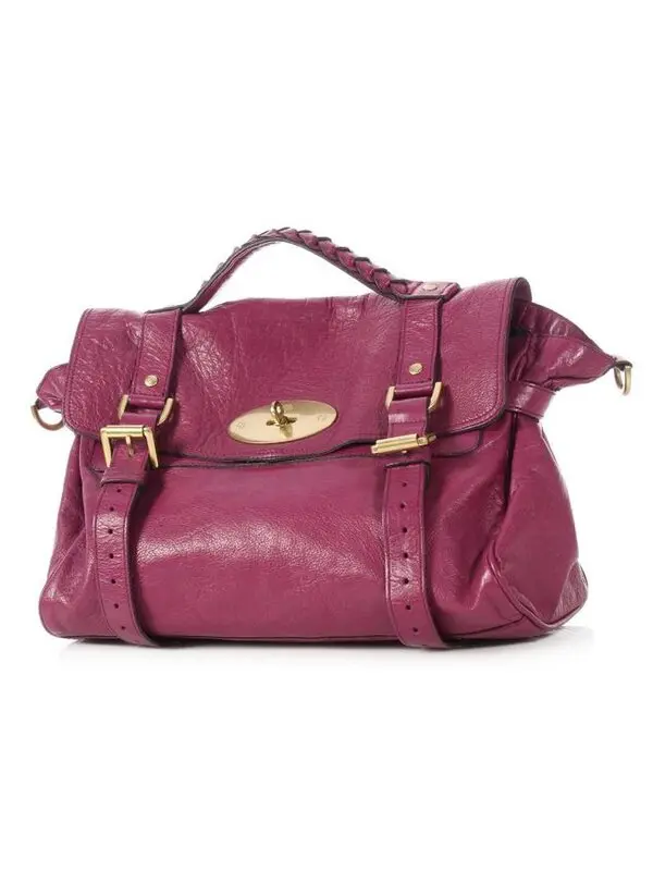 Mulberry Alexa Soft Plum Purple Buffalo Leather Messenger Bag