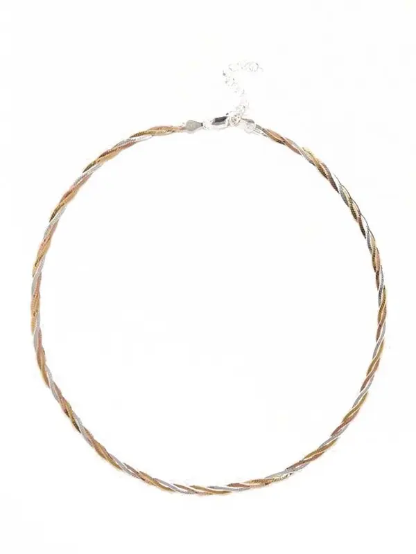Pamela Love Braided Tricolor Herringbone Thick Chain