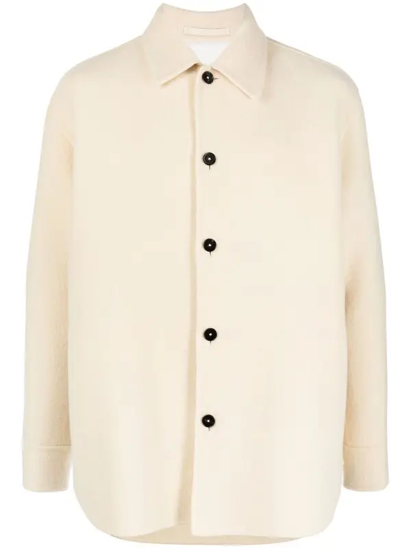 JIL SANDER Button-up Long-sleeved Shirt Jacket - Neutrals