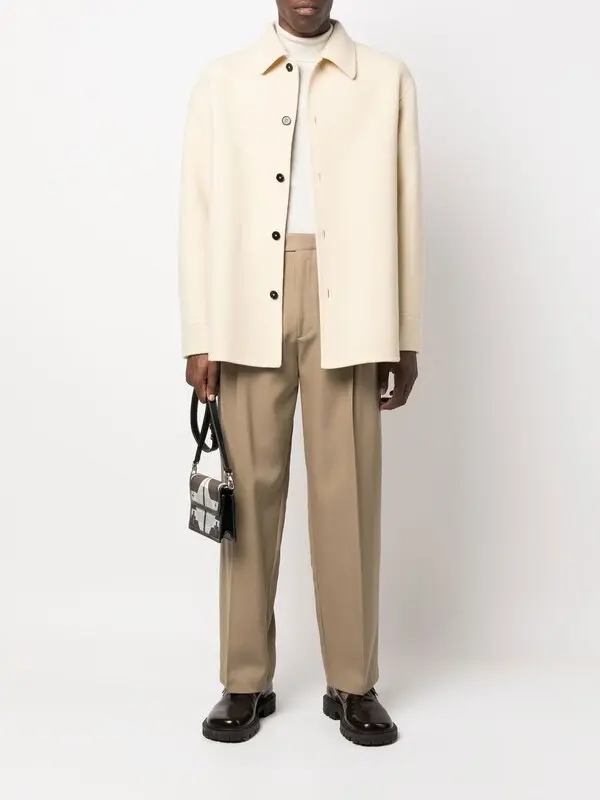 JIL SANDER Button-up Long-sleeved Shirt Jacket - Neutrals