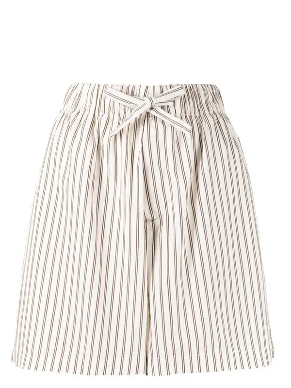 TEKLA Stripe-print Pyjama Shorts - White