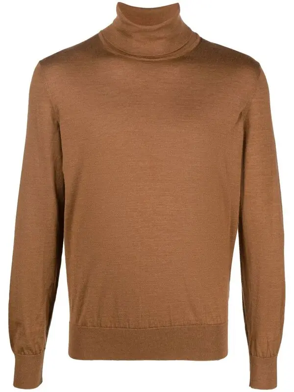 Zegna Roll Neck Jumper - Brown