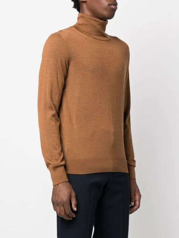 Zegna Roll Neck Jumper - Brown