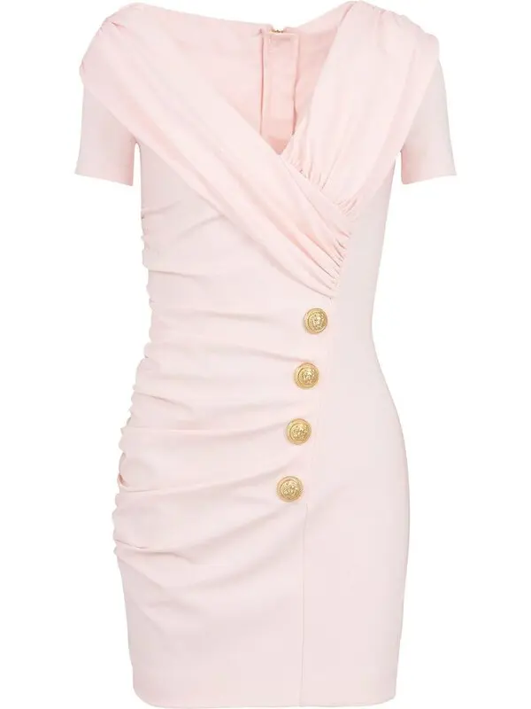 Balmain Fitted Button-embossed Mini Dress