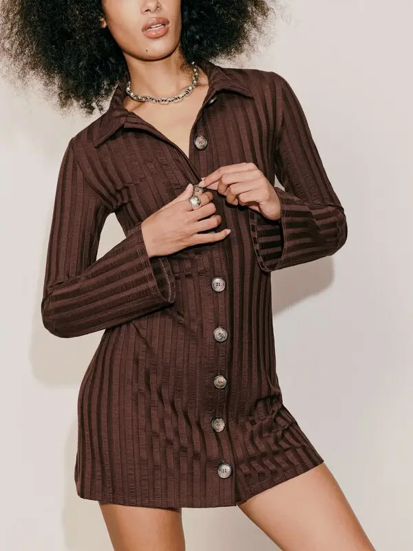 Reformation Benton Knit Dress - Cafe | Editorialist