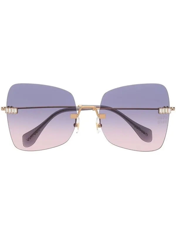 Miu Miu Square Gradient Sunglasses - Gold