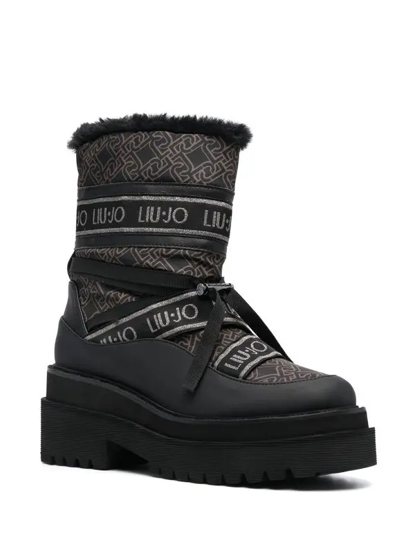 Liu Jo Monogram Print 70mm Ankle Boots