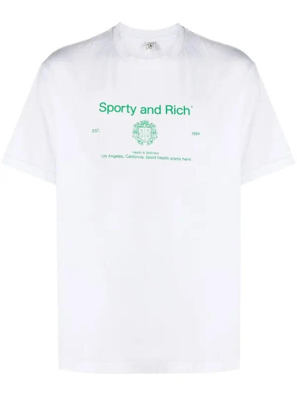 SPORTY & RICH Crest Logo T-shirt - White