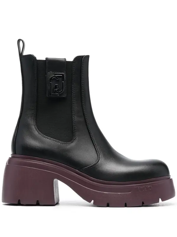 Liu Jo Carrie Leather Ankle Boots - Black