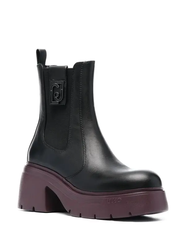 Liu Jo Carrie Leather Ankle Boots - Black