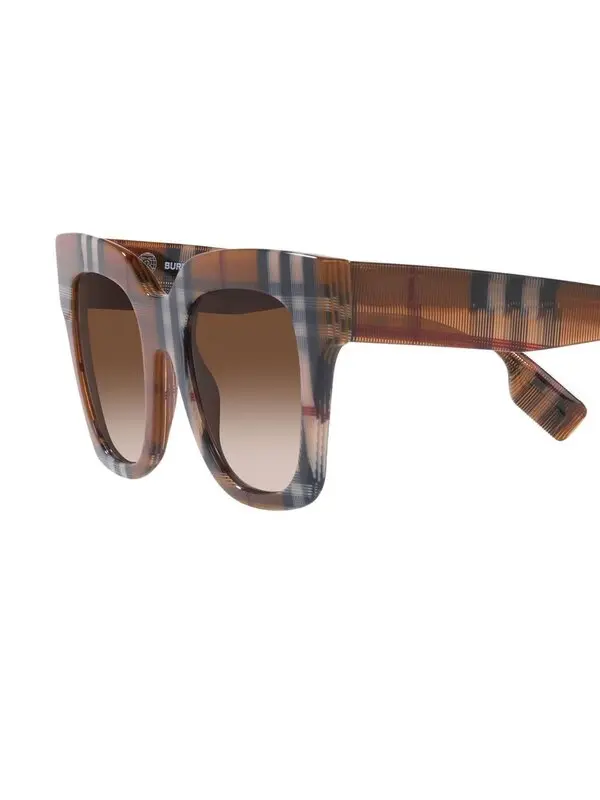 Burberry Check-pattern Sunglasses - Brown