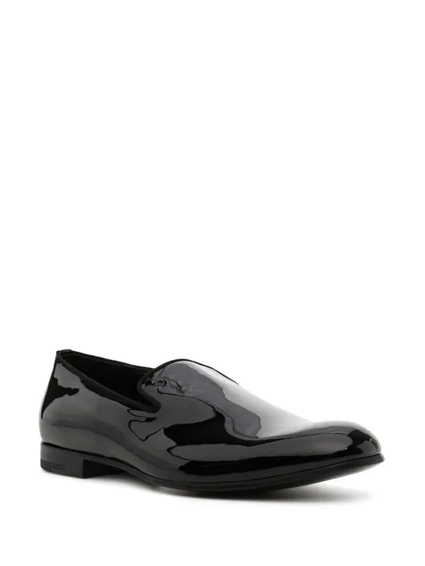Giorgio Armani High-shine Finish Loafers